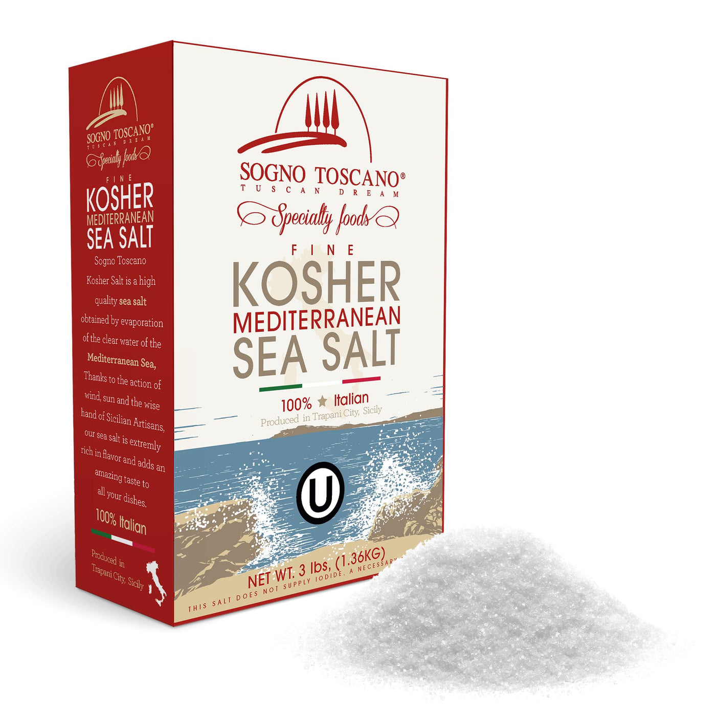 Buy Fine Kosher Mediterranean Sea Salt 3lb Online | Sogno Toscano
