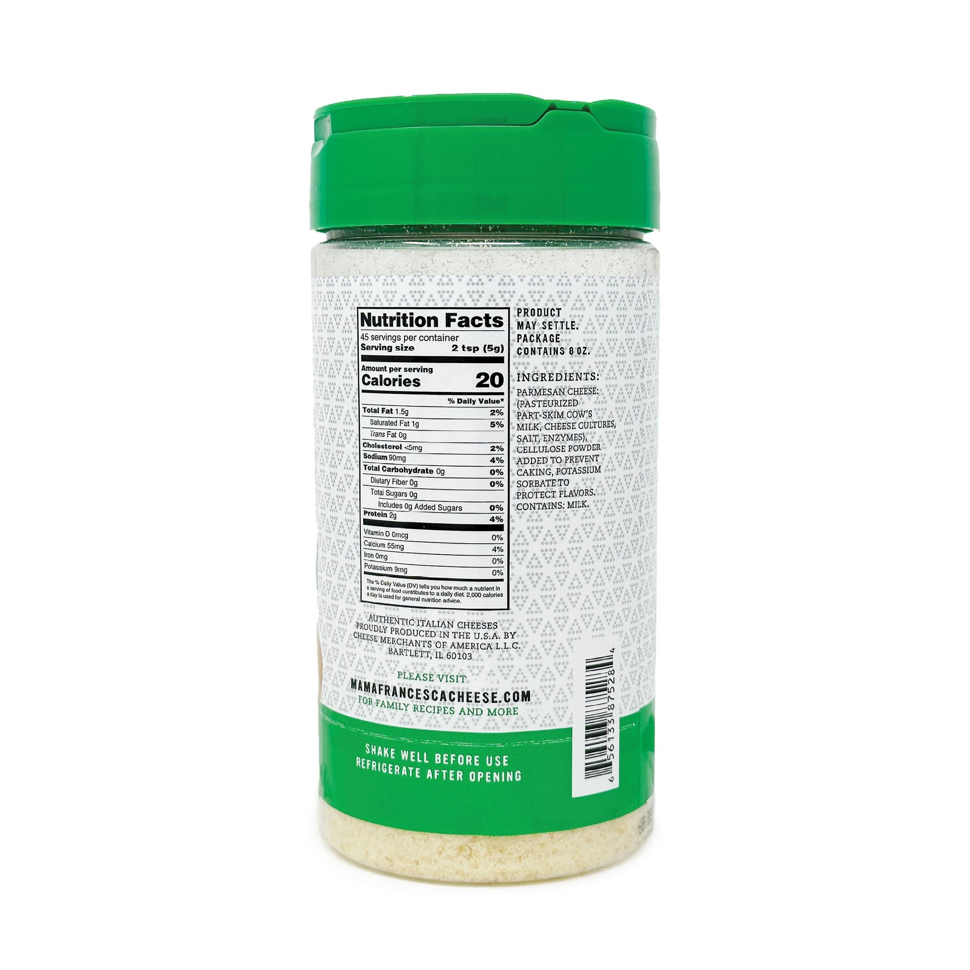 Buy Mama Francesca Grated Parmesan Jar 8oz Online- Parmesan Cheese ...