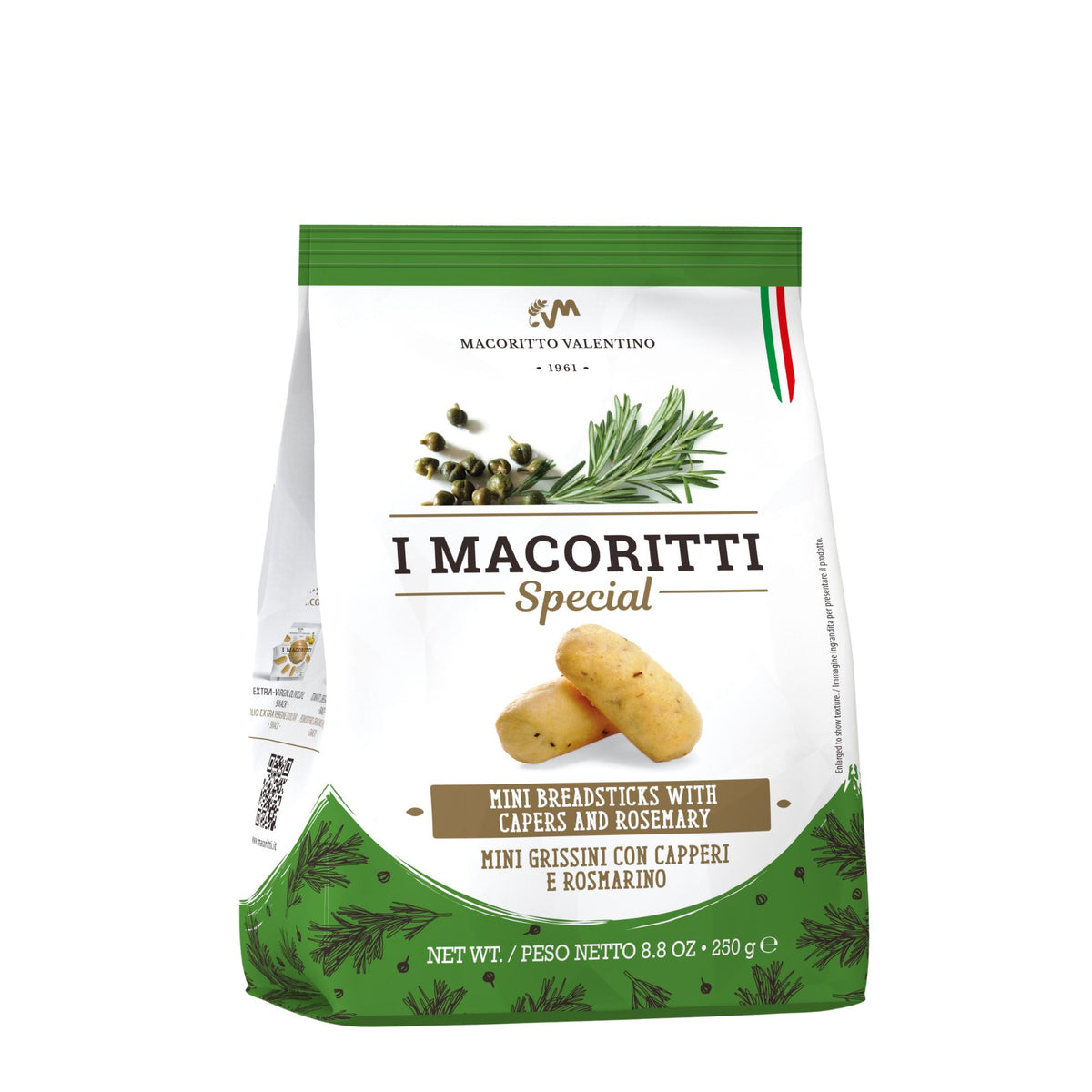Buy Mini breadsticks with Capers and Rosemary 8.8oz Snacks | Sogno Toscano