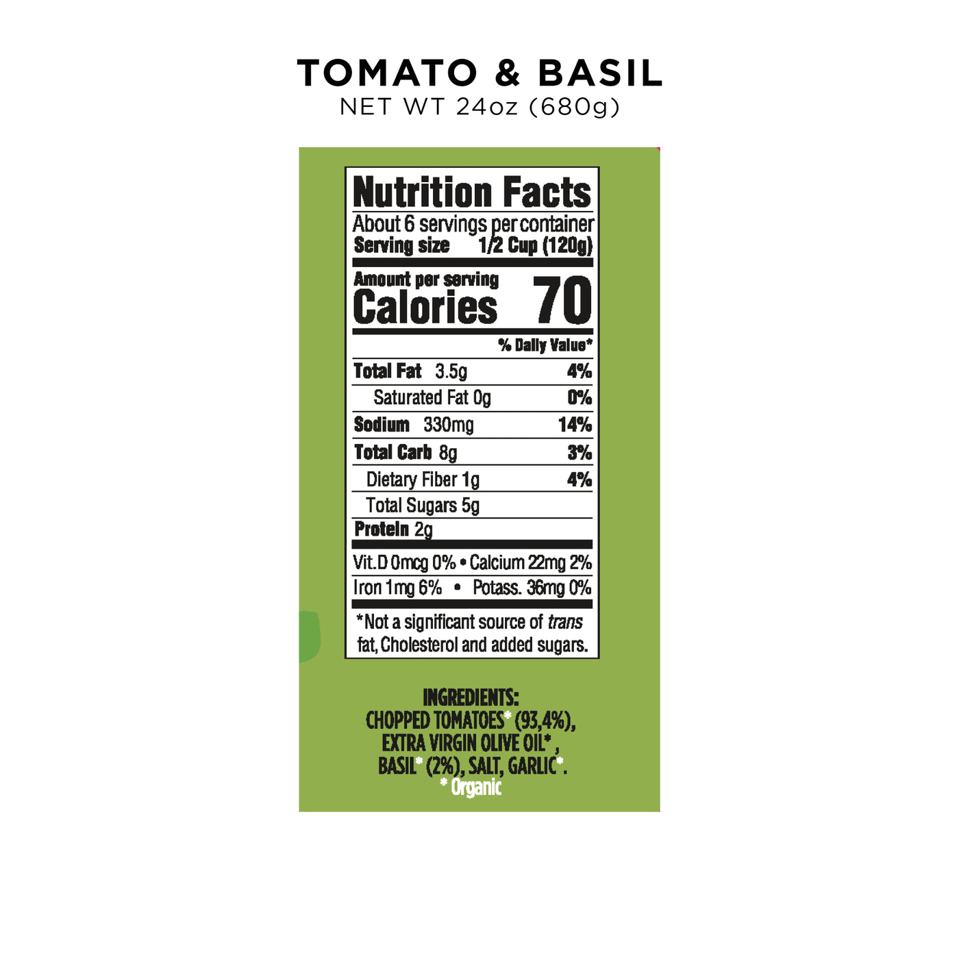 Organic Tomato & Basil Sauce — Sogno Toscano