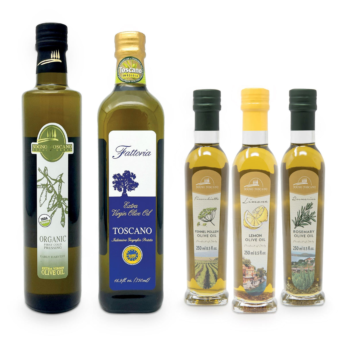 Olive Oil Connoisseur Package — 5 Bottles of Extra Virgin Olive Oil ...